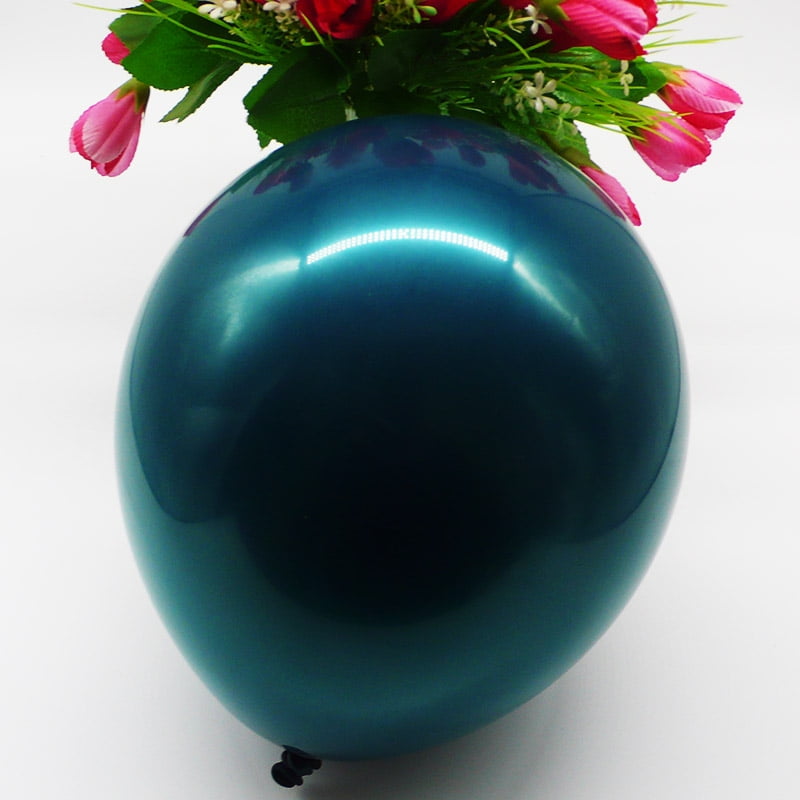 12pcs Chrome Metallic Red Green Double Layer Balloon Pearl Latex Helium ...