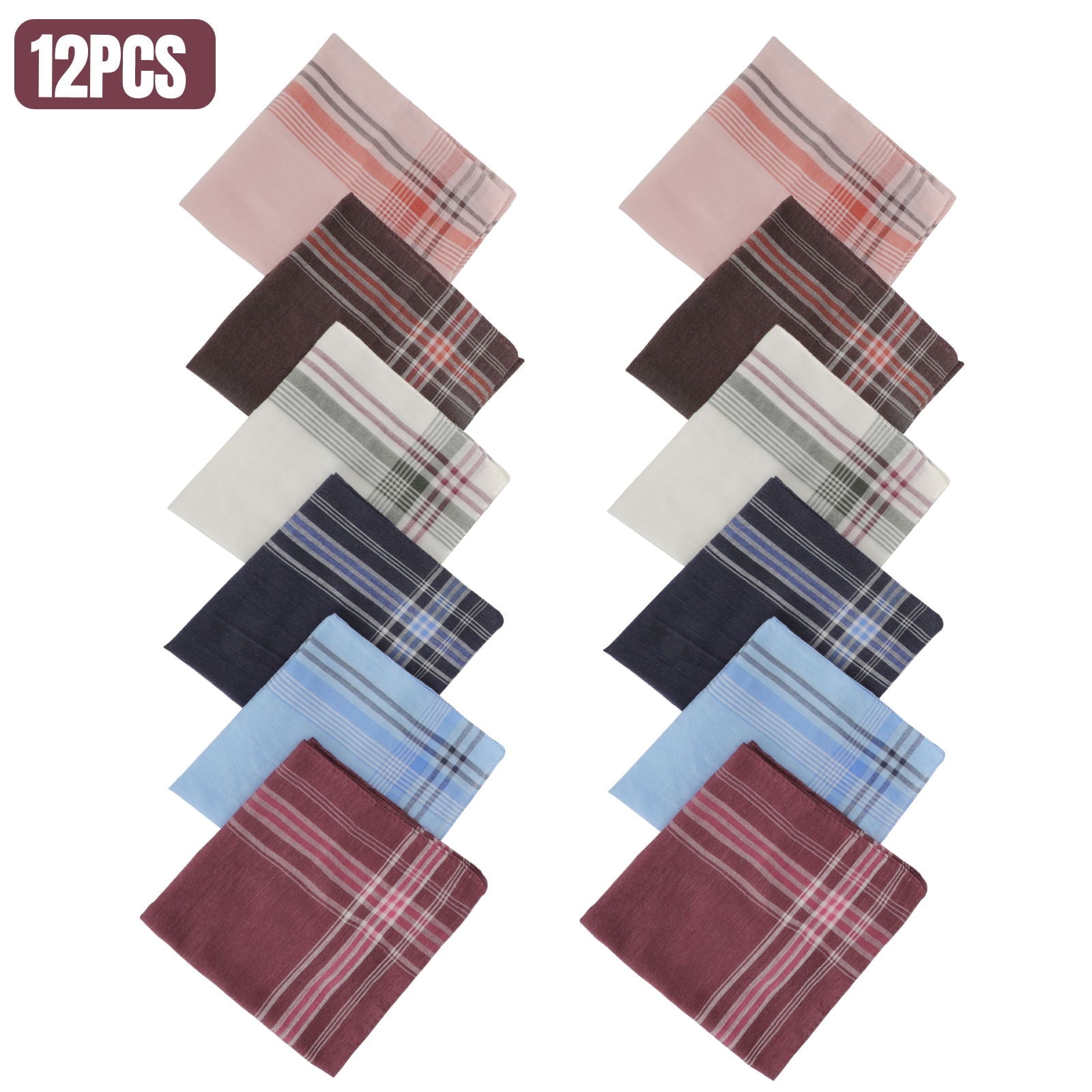 Lingsida 12pcs Multipack Classic Plaids Handkerchiefs for Men, 14''x14 ...