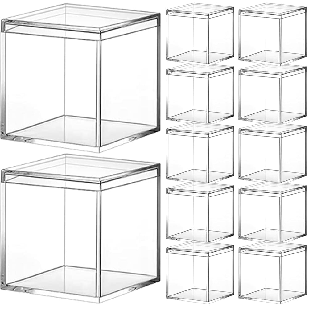 12pcs Clear Transparent Acrylic Candy Boxes Display Small Acrylic Boxes ...