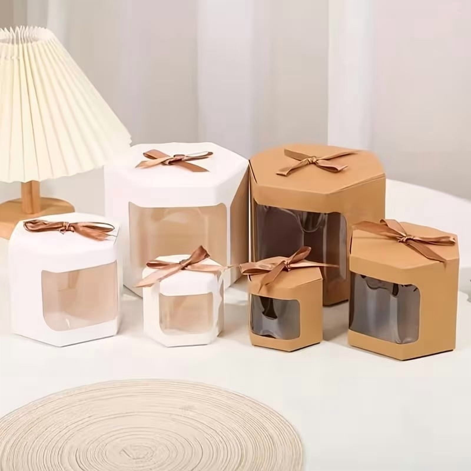 12pcs Clear Window Gift Boxes with Ribbons - Elegant Packaging for ...