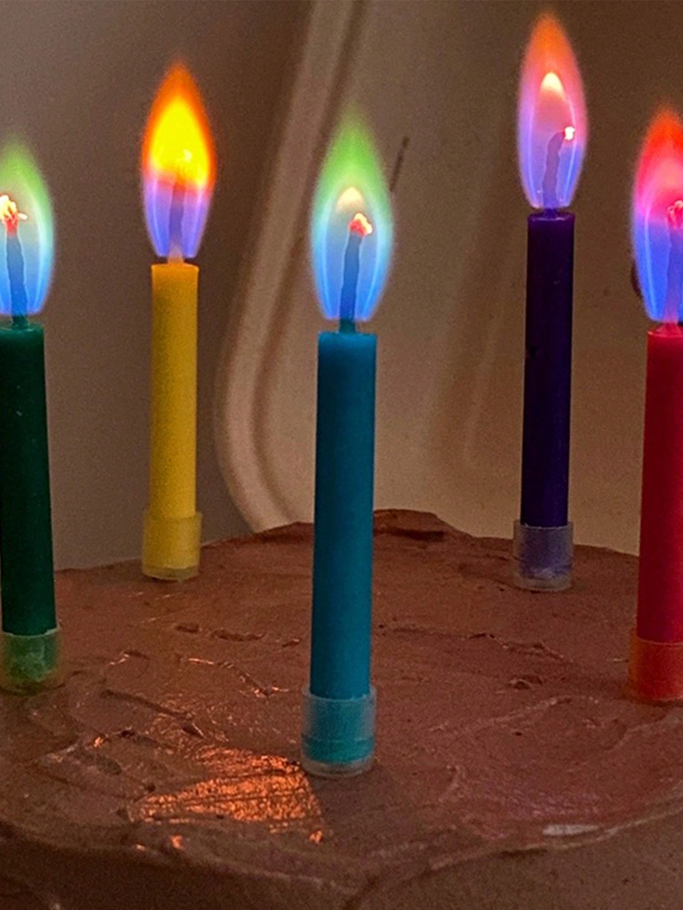 12pcs Colorful Flame Birthday Candles, Flame and Candle Color Match ...
