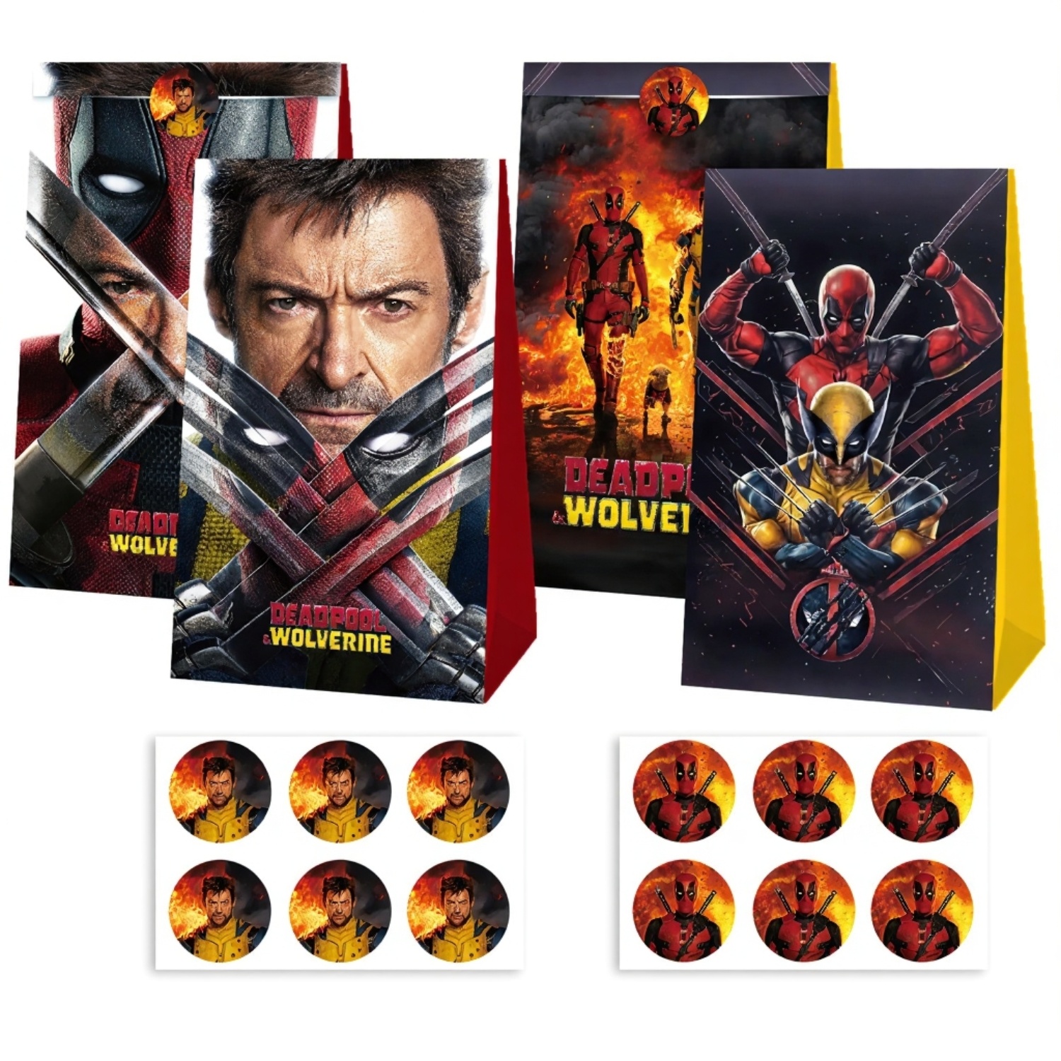 12pcs Deadpool Birthday Party Gift Bags Goodie Bags, Boy Party Supplies ...