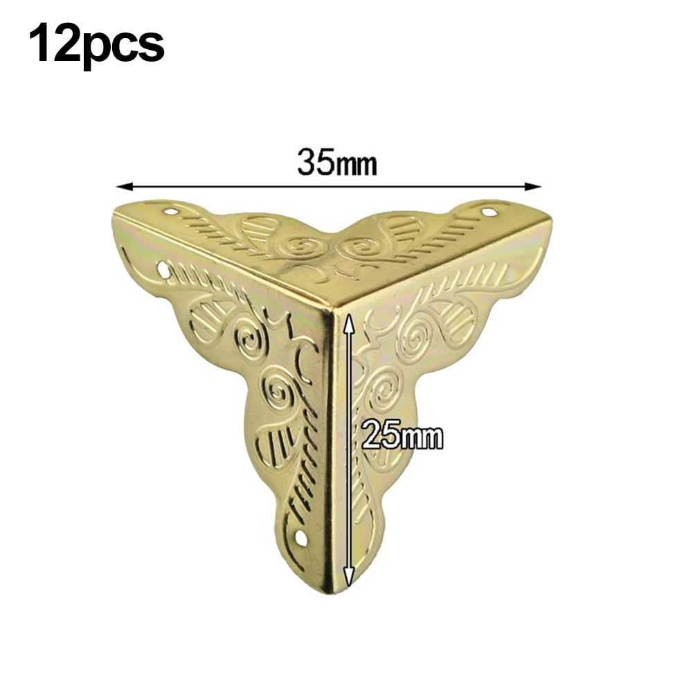 12pcs Decorative Antique Brass Bronze Golden-Silver Jewelry Chest Wine ...