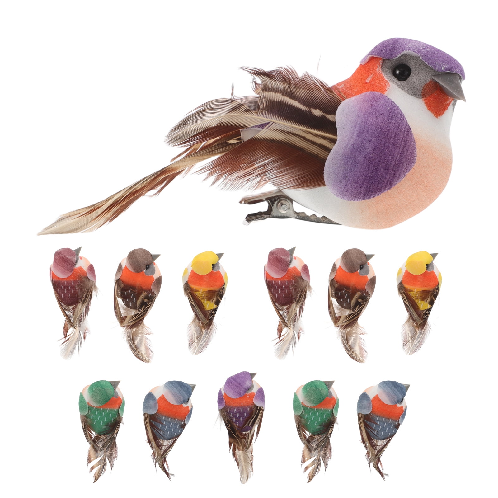 12 Pcs Crafts Bubble Bird Artificial Foam Simulation Decoration ...