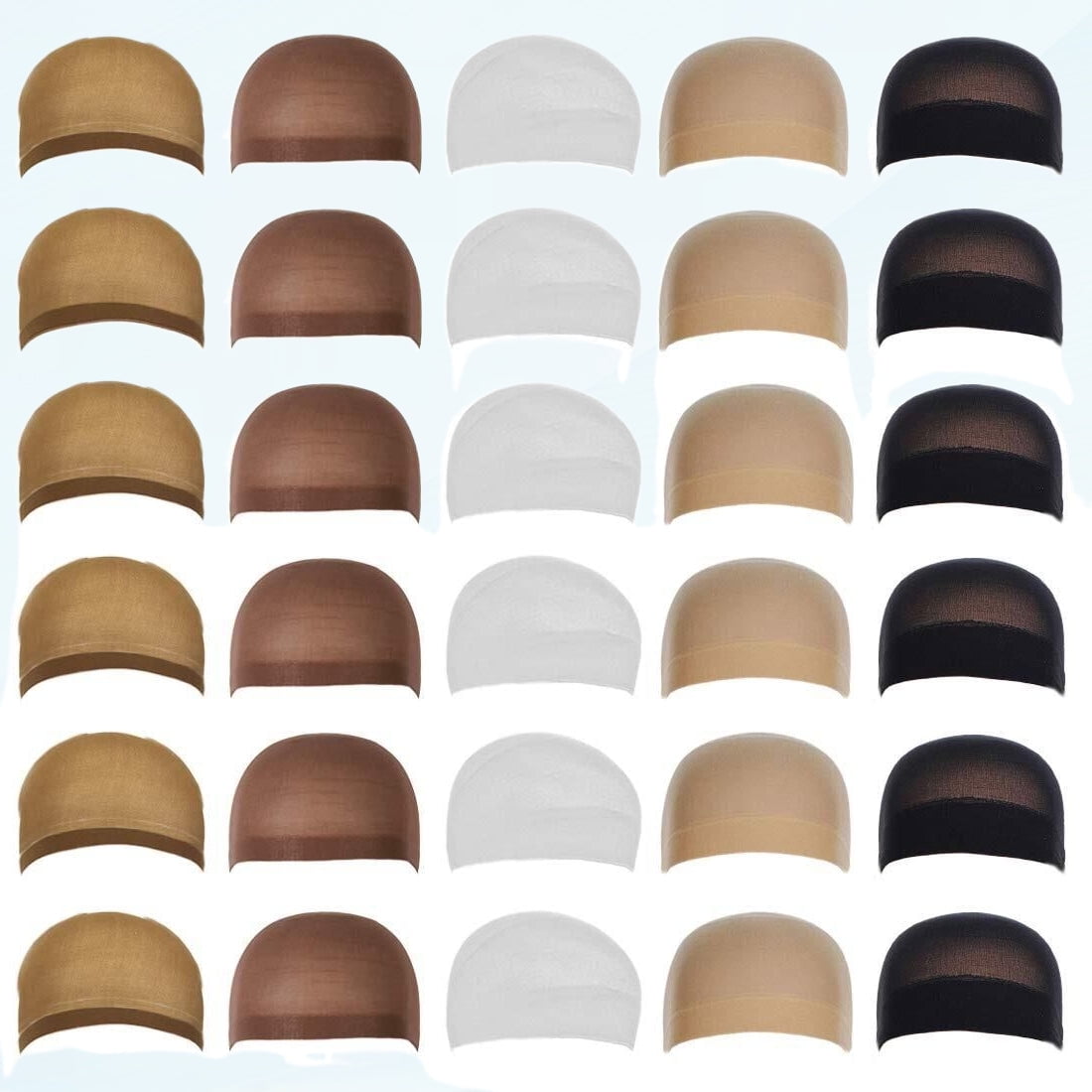 12pcs Deep Stocking Wig Caps 5 colors Stretch Nylon Wig Caps for Women ...