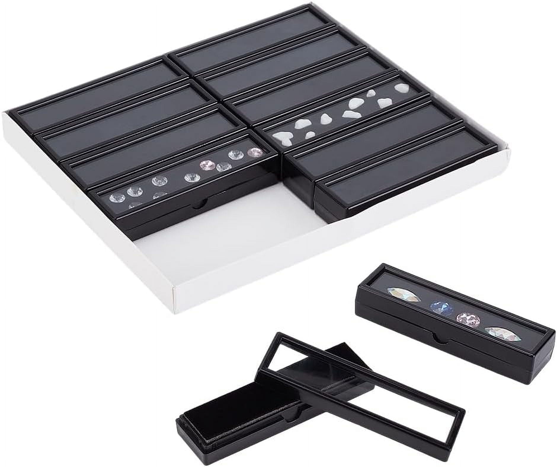 12pcs Diamond Display Box Rectangle Jewelry Storage Case Small Gem ...