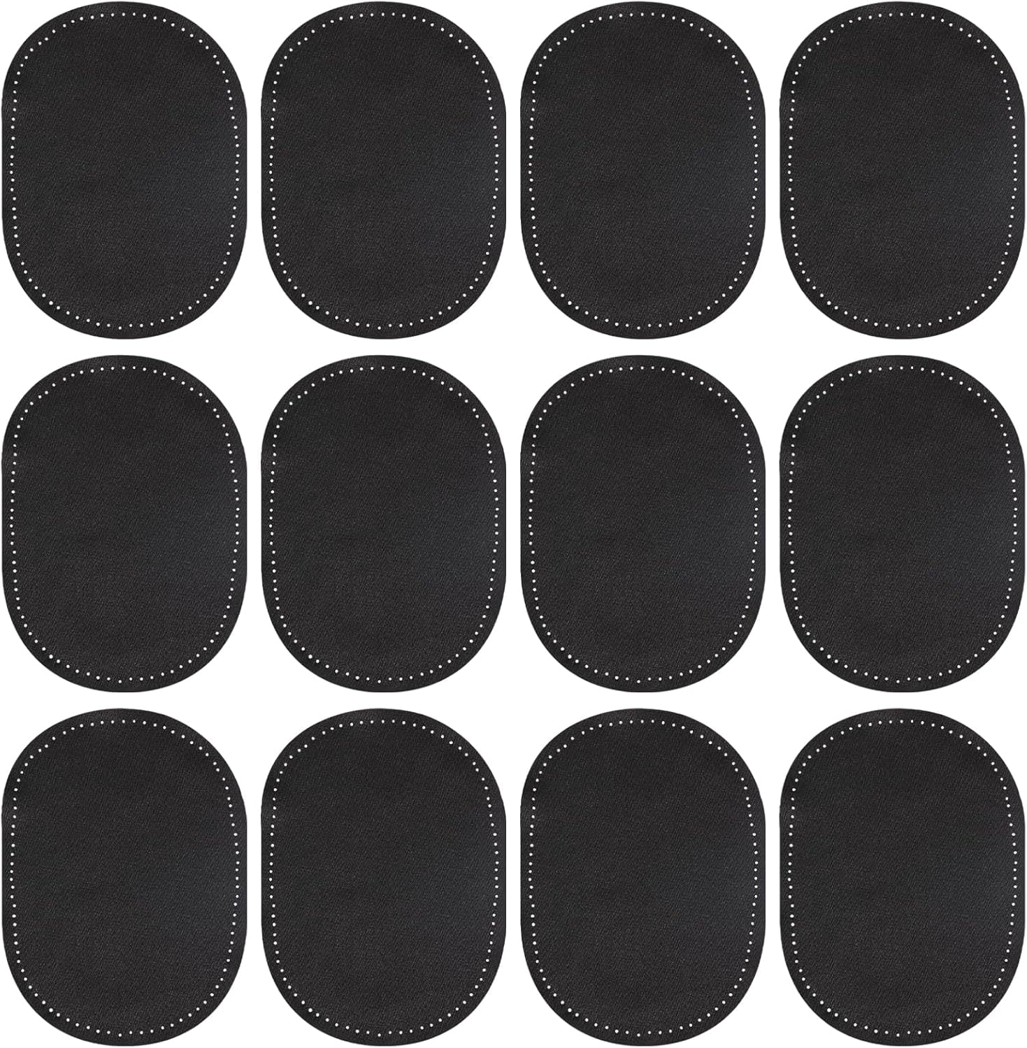 12pcs Elbow Knee sew on Fabric Patches Repair Patches Oval for Clothing ...
