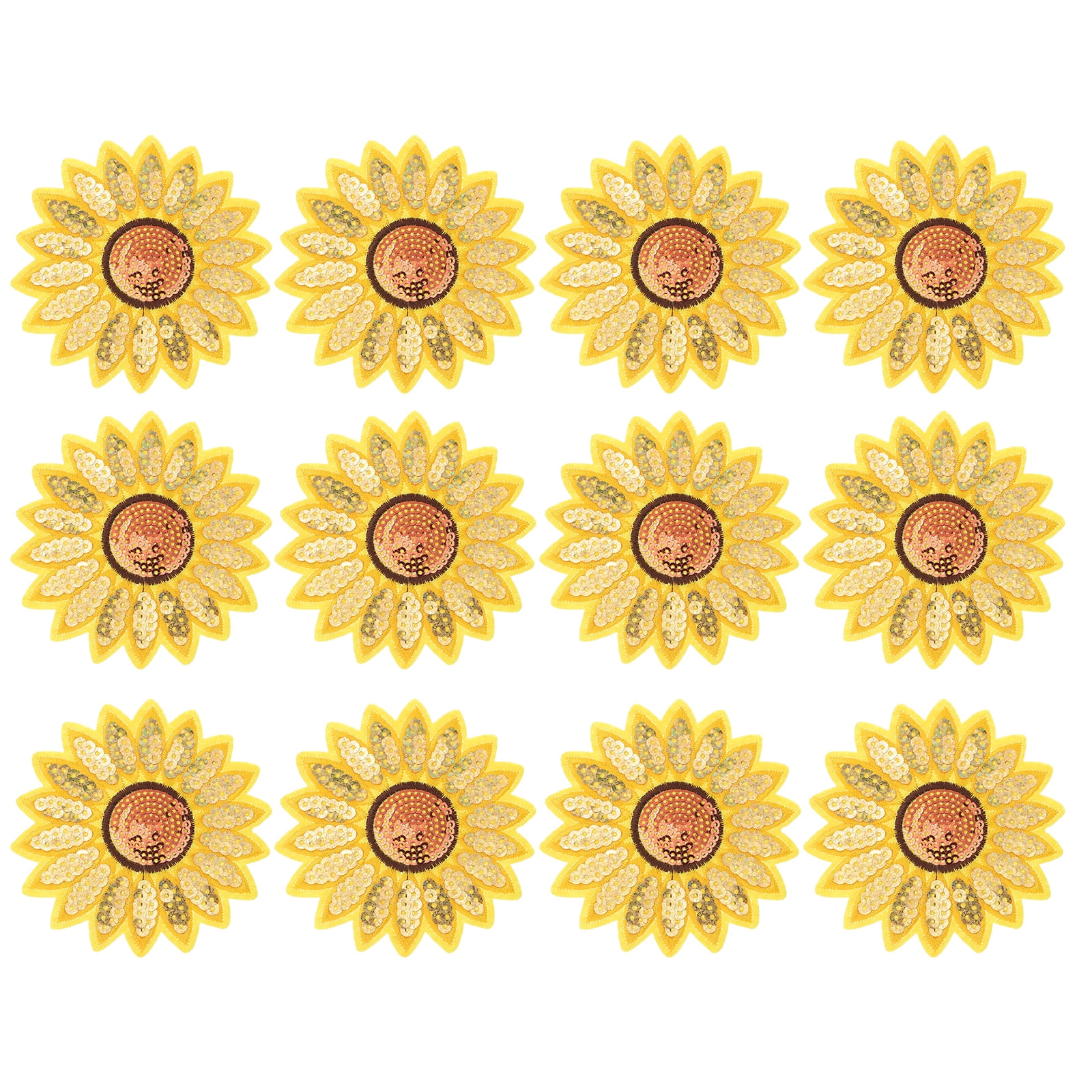 12pcs Embroidery Patches Sunflower Clothing Patch Stickers Garment ...