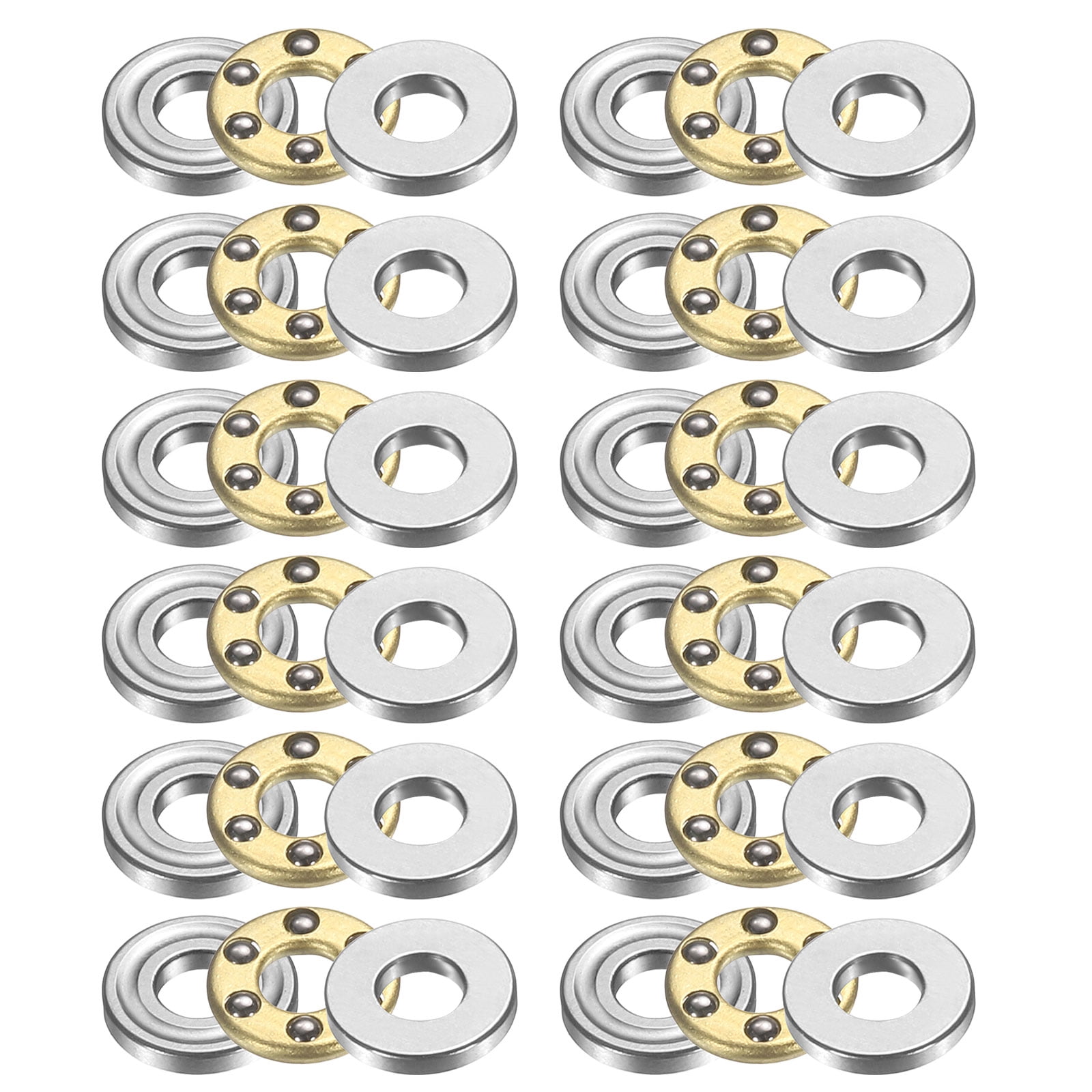 12pcs F2.5-6M Thrust Ball Bearings, 2.5mm x 6mm x 3mm Miniature Thrust Bearing with Washers ...