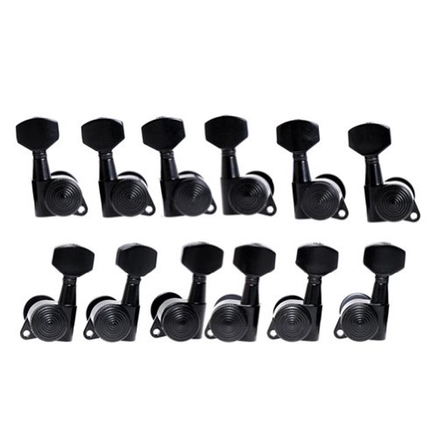12pcs FA-21 Auto Lock Tuning Pegs Tuners Machine Heads Black Tuning ...