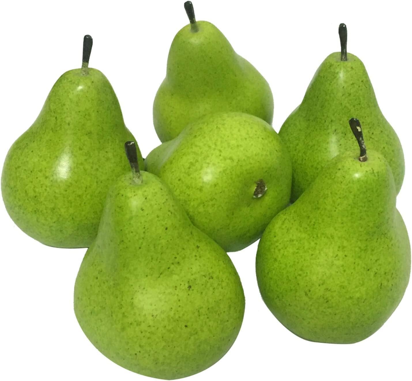12pcs Fake Pears Artificial Fruits Vivid Green Pear for Home Fruit Shop ...
