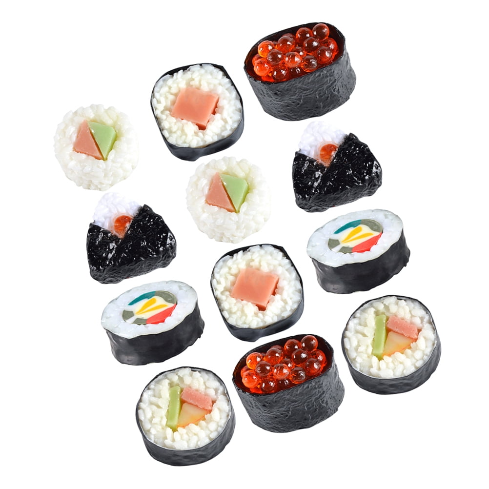 12pcs Fake Sushi Model Lifelike Onigiri Simulation Food Prop Simulation ...