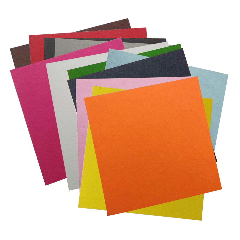 12pcs Felt Sticker DIY Felt Fabric Decals Decor Squares Sheets Colorful ...