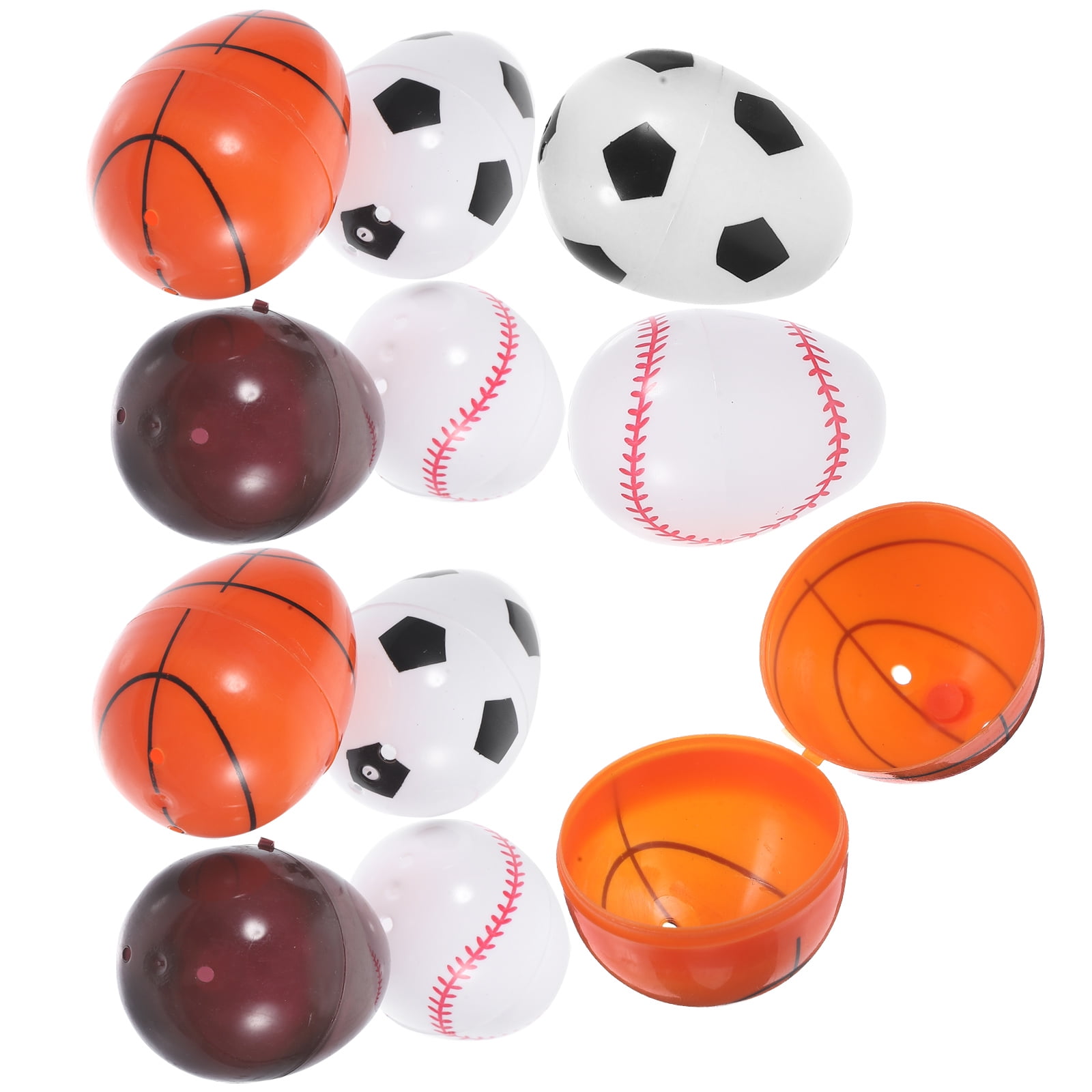 12pcs Fillable Easter Eggs Plastic Sports Themed Easter Eggs Openable ...