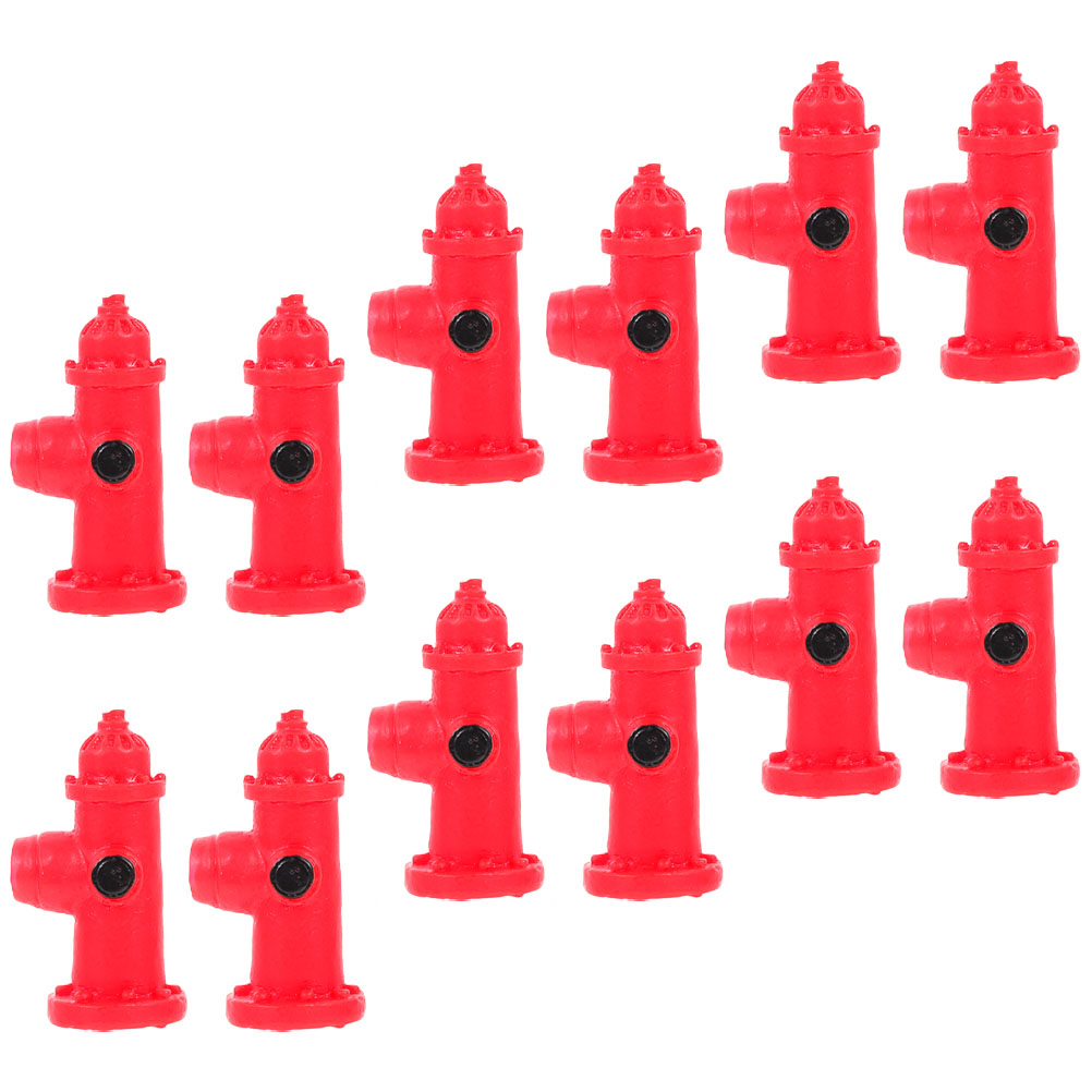 12pcs Fire Hydrant Statues Small Road Fire Hydrant Figurines Resin Fire ...
