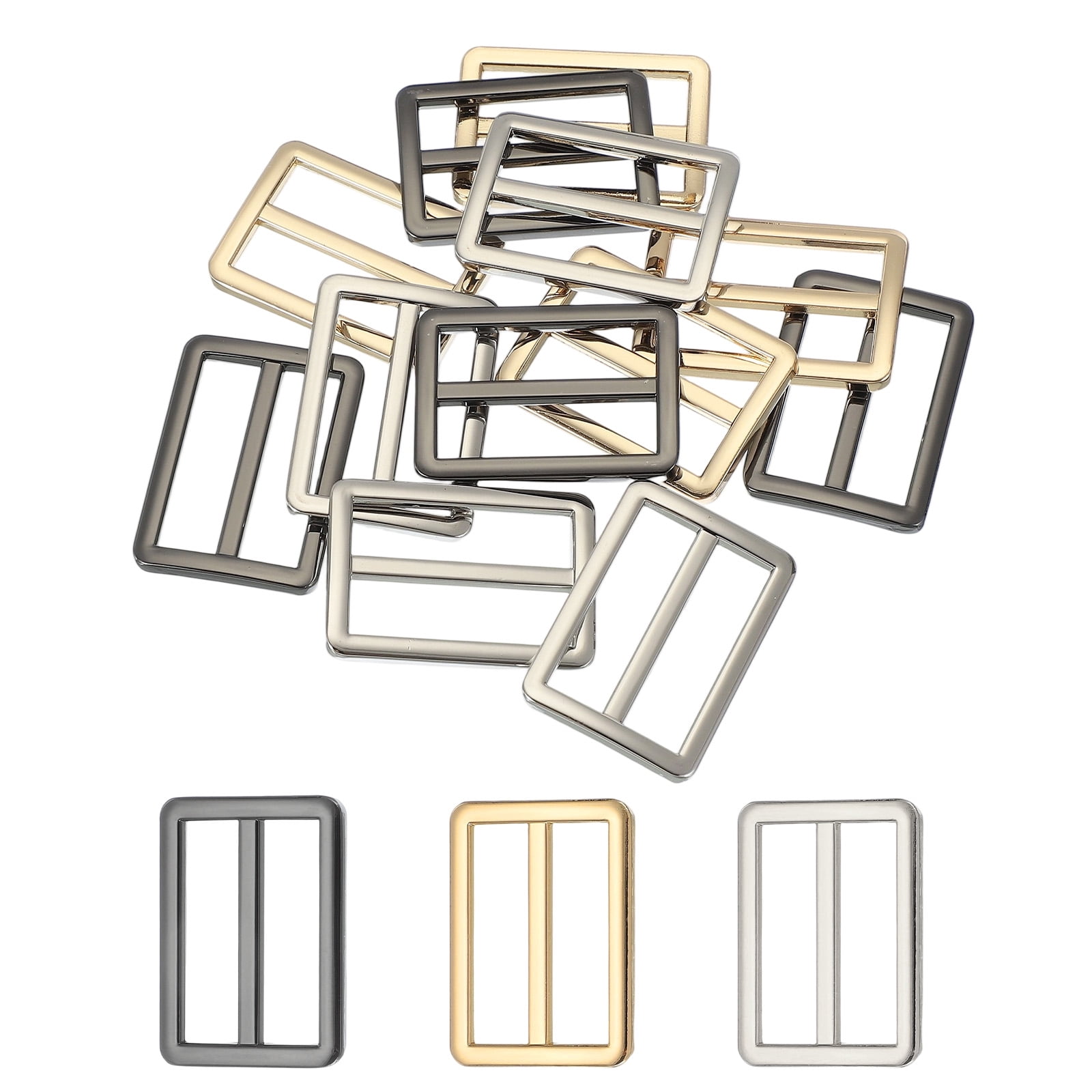 12pcs Flat Metal Slide Buckle, 1.2" Zinc Alloy Adjustable Buckles ...