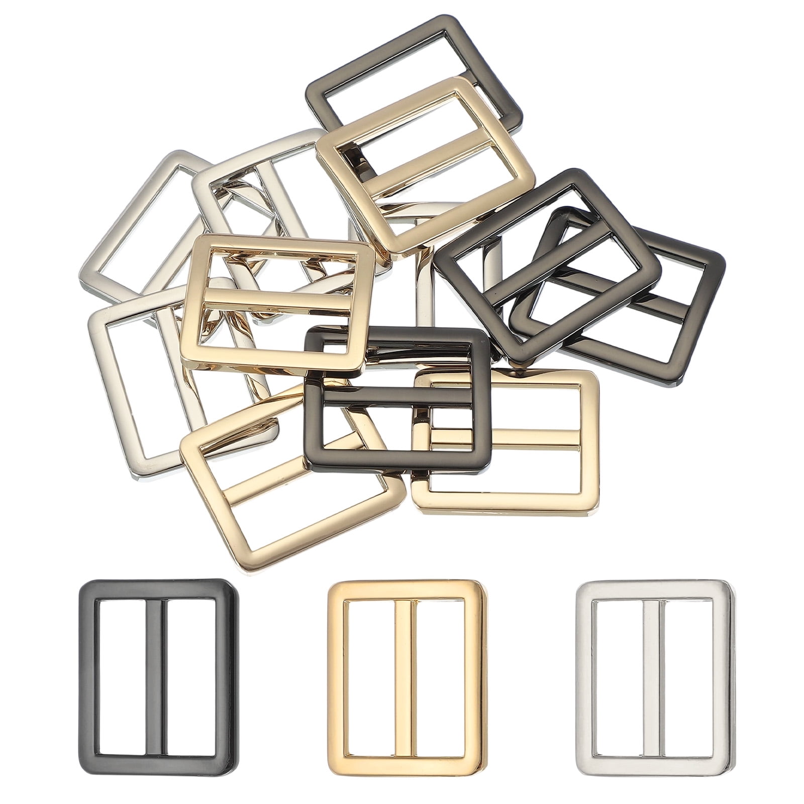 12pcs Flat Metal Slide Buckle, 1" Zinc Alloy Adjustable Buckles ...