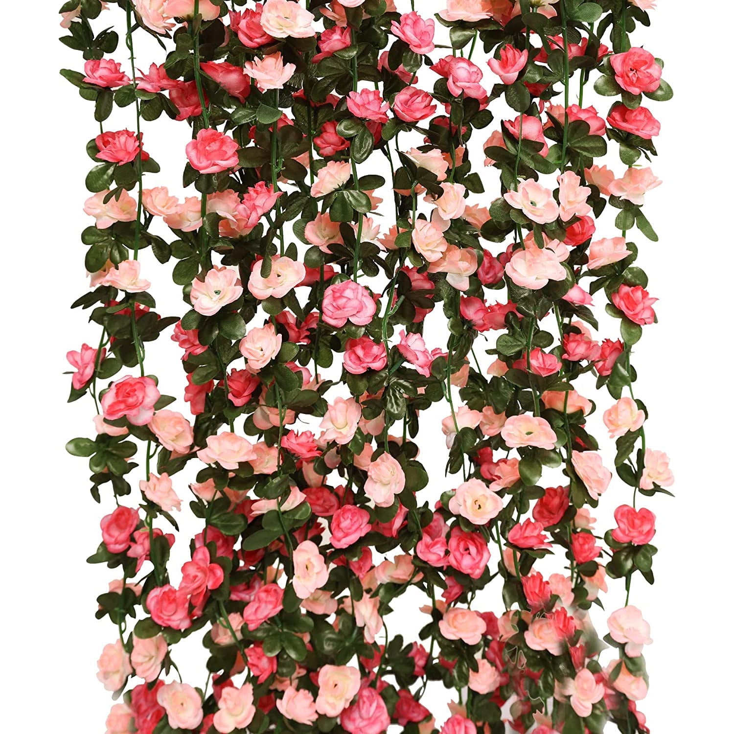 TETOU 12pcs Flower Garland Rose Vines (99ft in Total) Artificial Rose ...