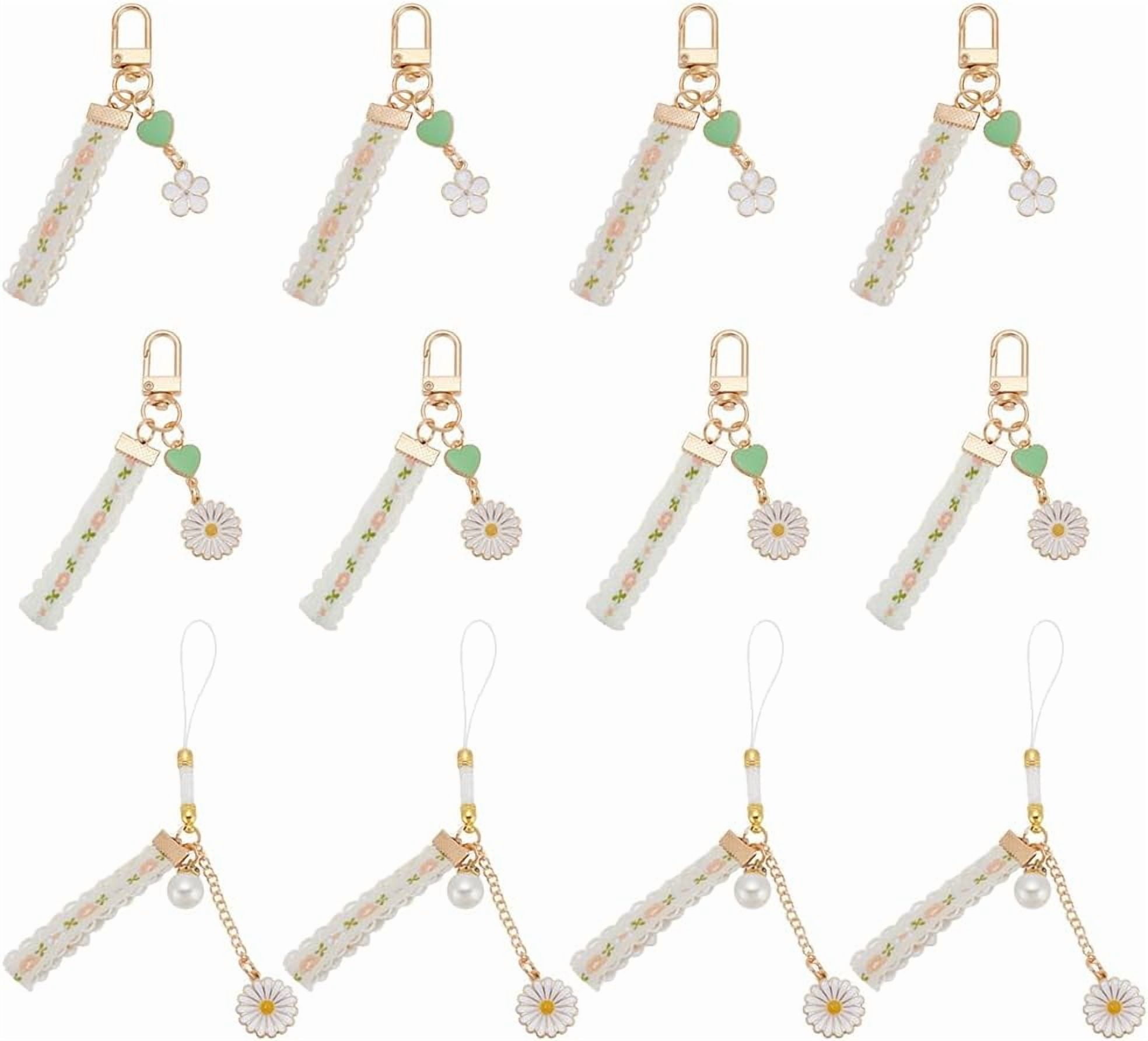 12pcs Flower Lanyard Wrist Keychains 3 Styles Daisy Flower Keychains ...