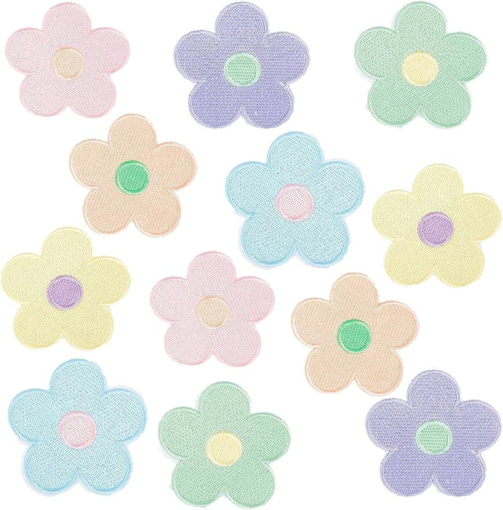 12pcs Flowers Iron on Patches Macaron Color Danish Pastel Kidcore ...