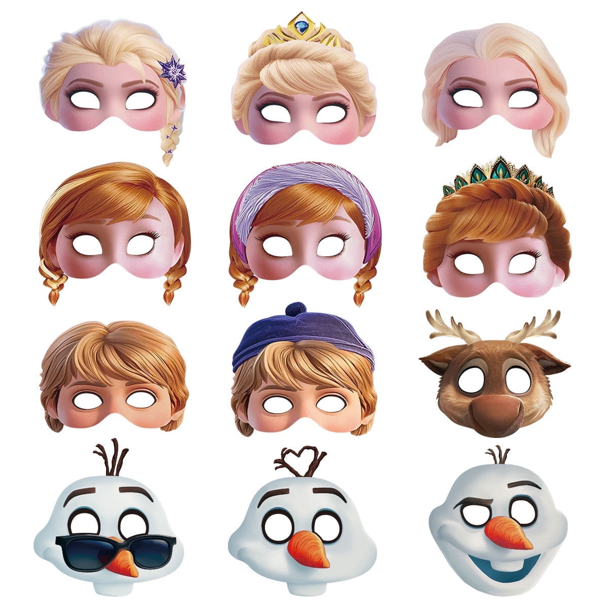 12pcs Frozen Party Masks: Princess Birthday Photo Booth Props for Kids ...