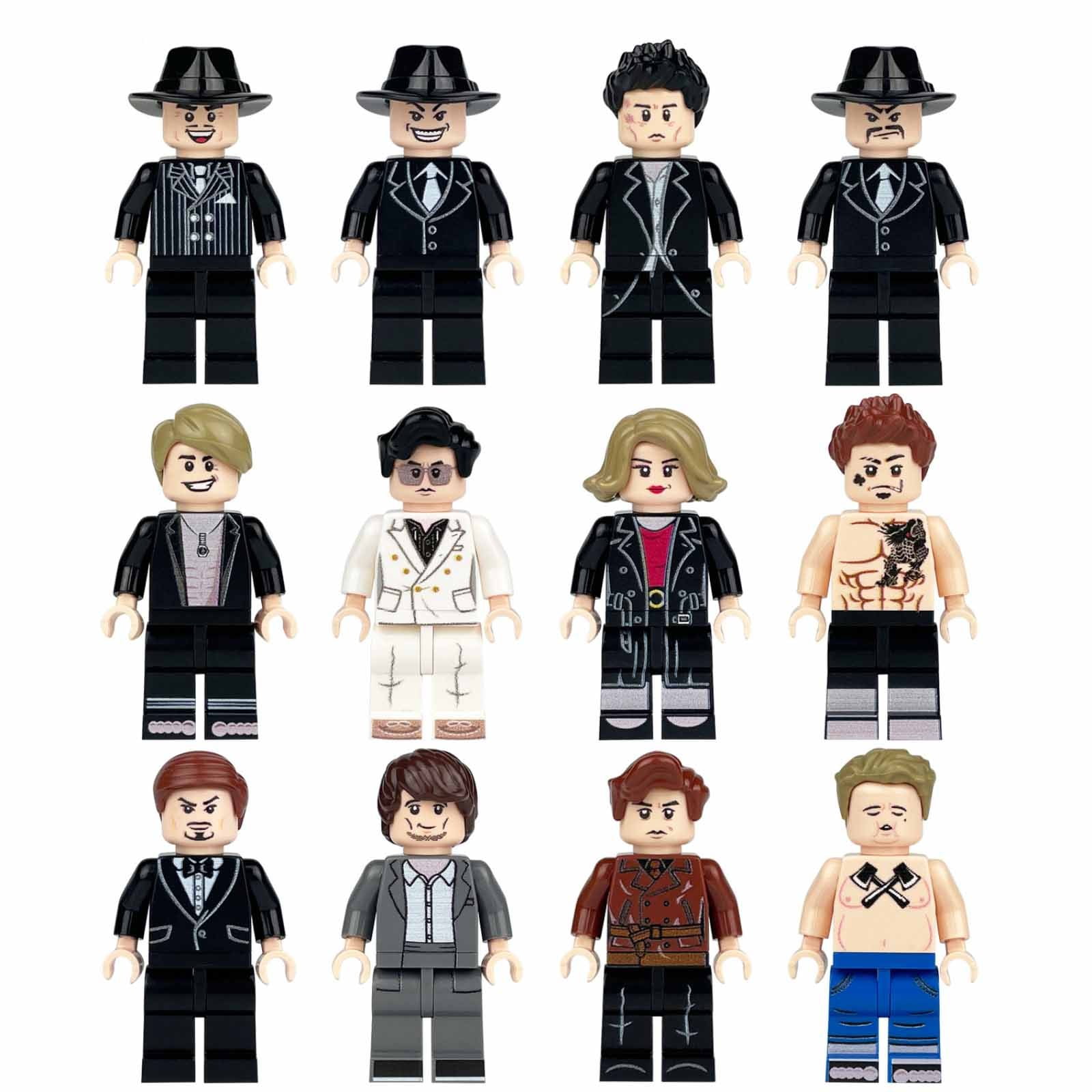 12pcs Gangster Minifigure,2-inch Tall Gangster Minifigure,Mini Gangster ...