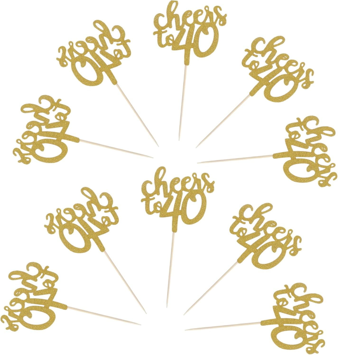 12pcs Glitter Letter Cupcake Toppers Birthday Dessert Topper Cake Picks ...