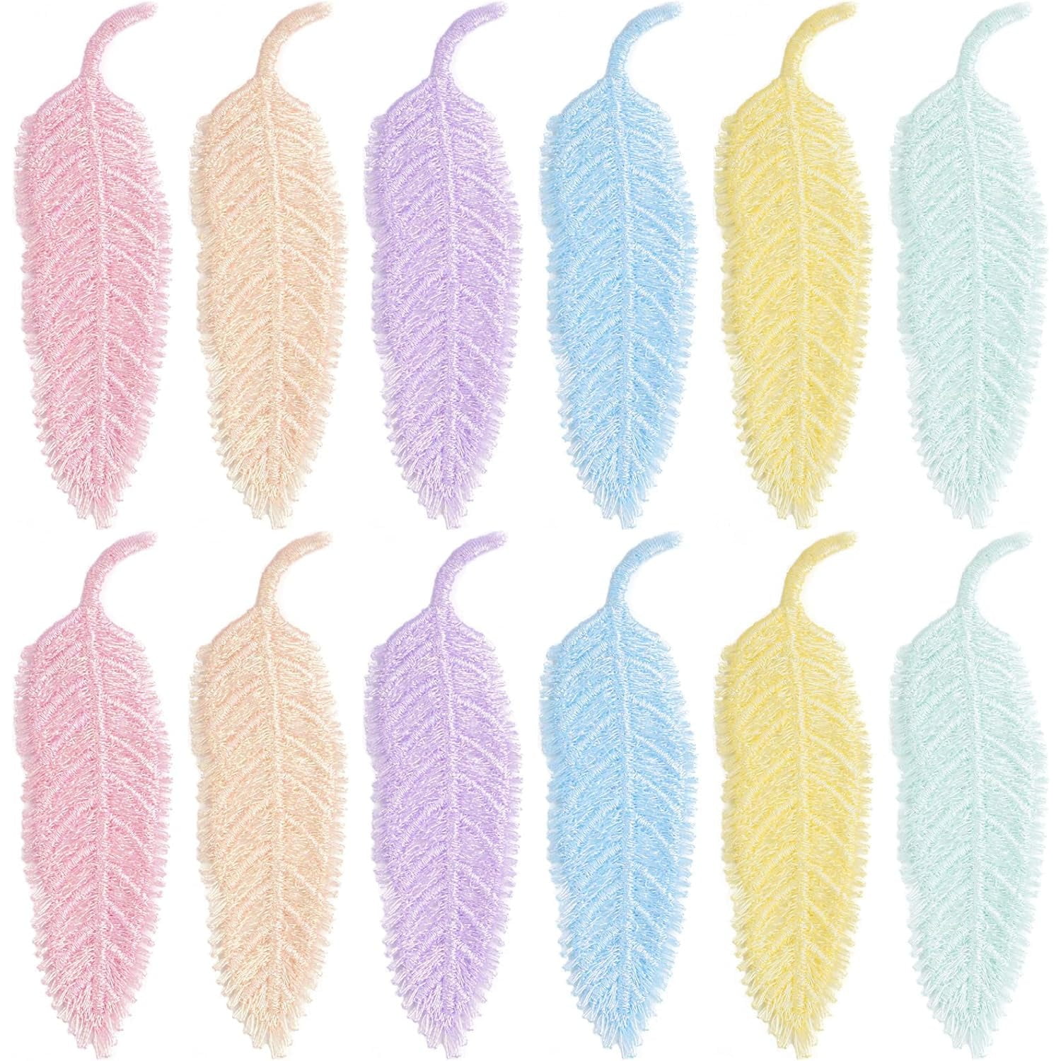 12pcs Golden Thread Leaf Embroidered Patches Sew/Iron On Applique Patch ...