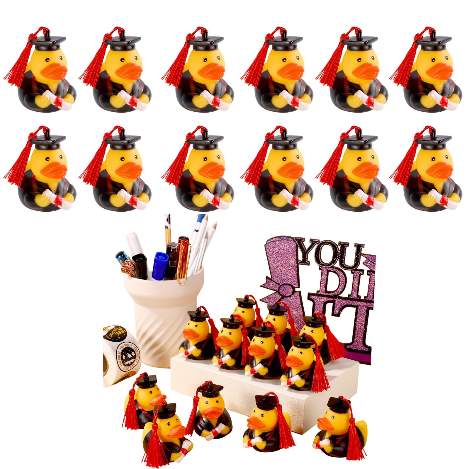 12pcs Graduation Diploma Rubber Ducks, Graduation COC1Toys 2025 Grad ...