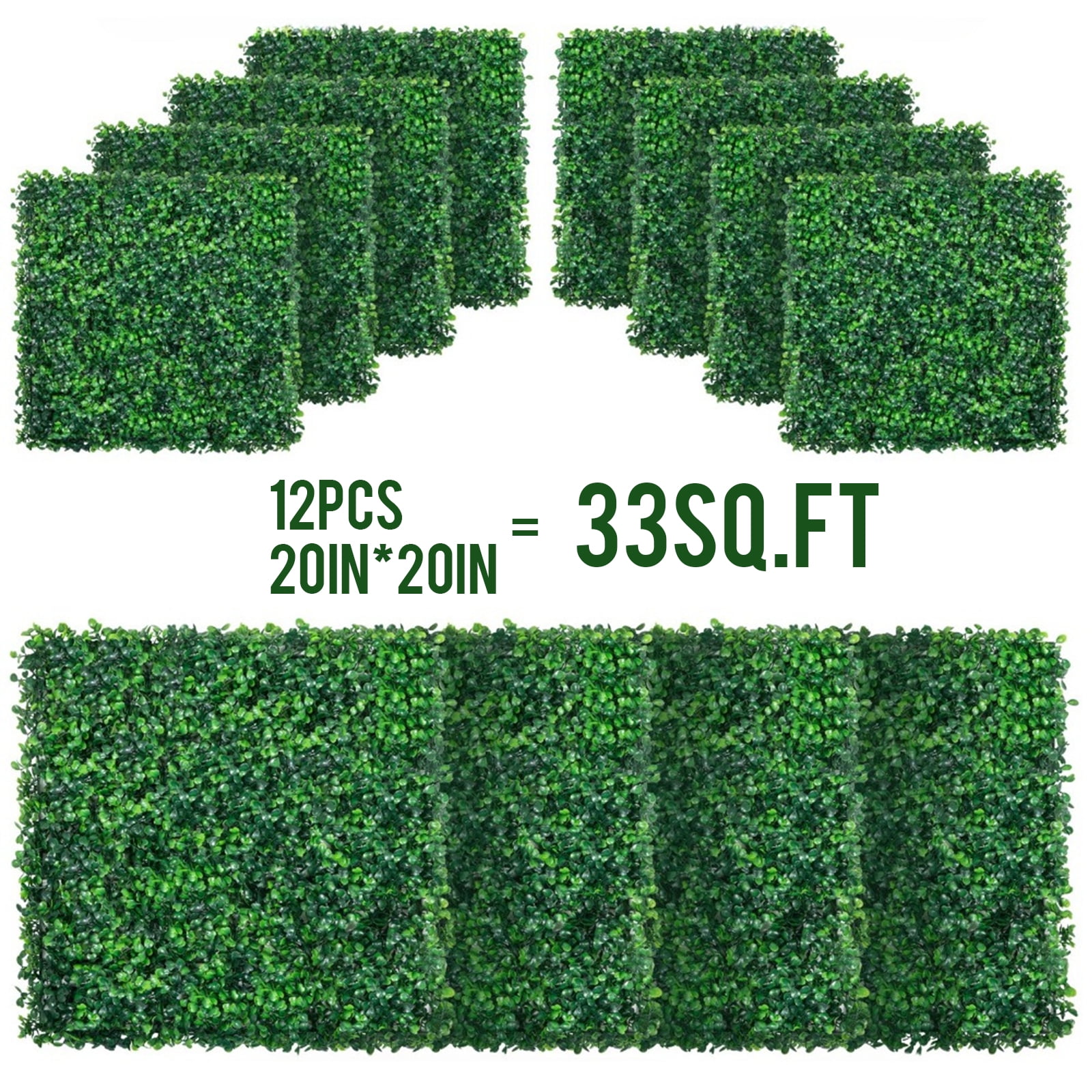 12pcs Grass Wall Panels Small Artificial Boxwood Hedge Wall Panels, 24 ...
