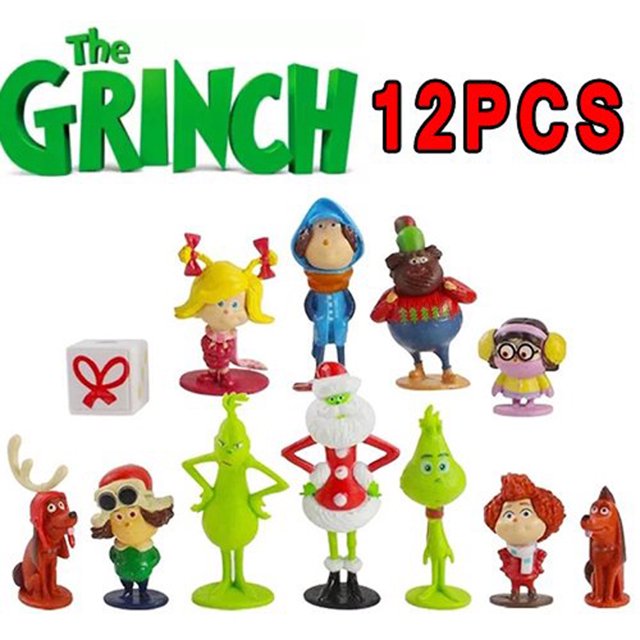12pc Grinch Handmade PVC Action Figure Dolls - Christmas Adornos ...