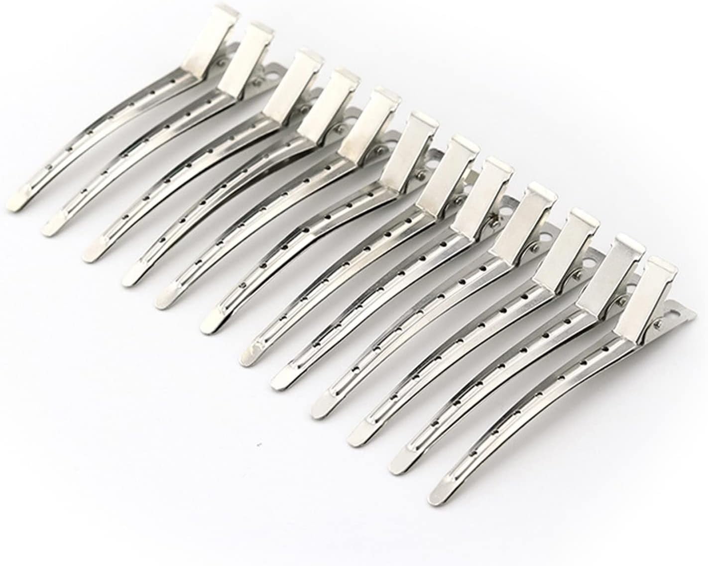 12pcs Hair Sectioning Clip, Stainless Steel Duck Bill Clips Round Tip ...