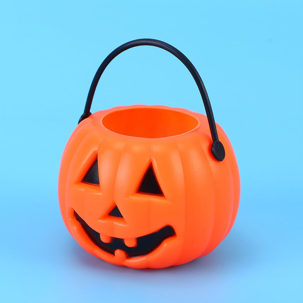 Walmart 12pcs Halloween Candy Bucket, Portable Orange Pumpkin Pail ...