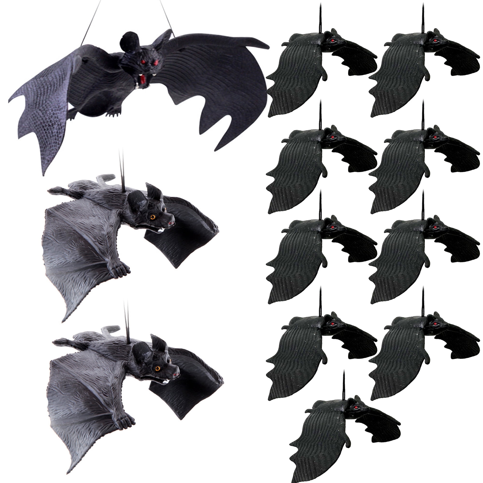 12pcs Halloween Hanging Fake Bats, Halloween Decorations Rubber Vampire ...