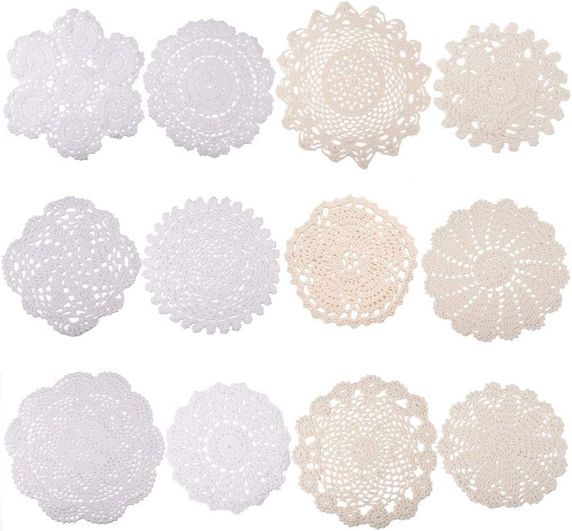 12pcs Hand Crochet Lace Doilies for Table Decoraion Vintage Round Lace ...