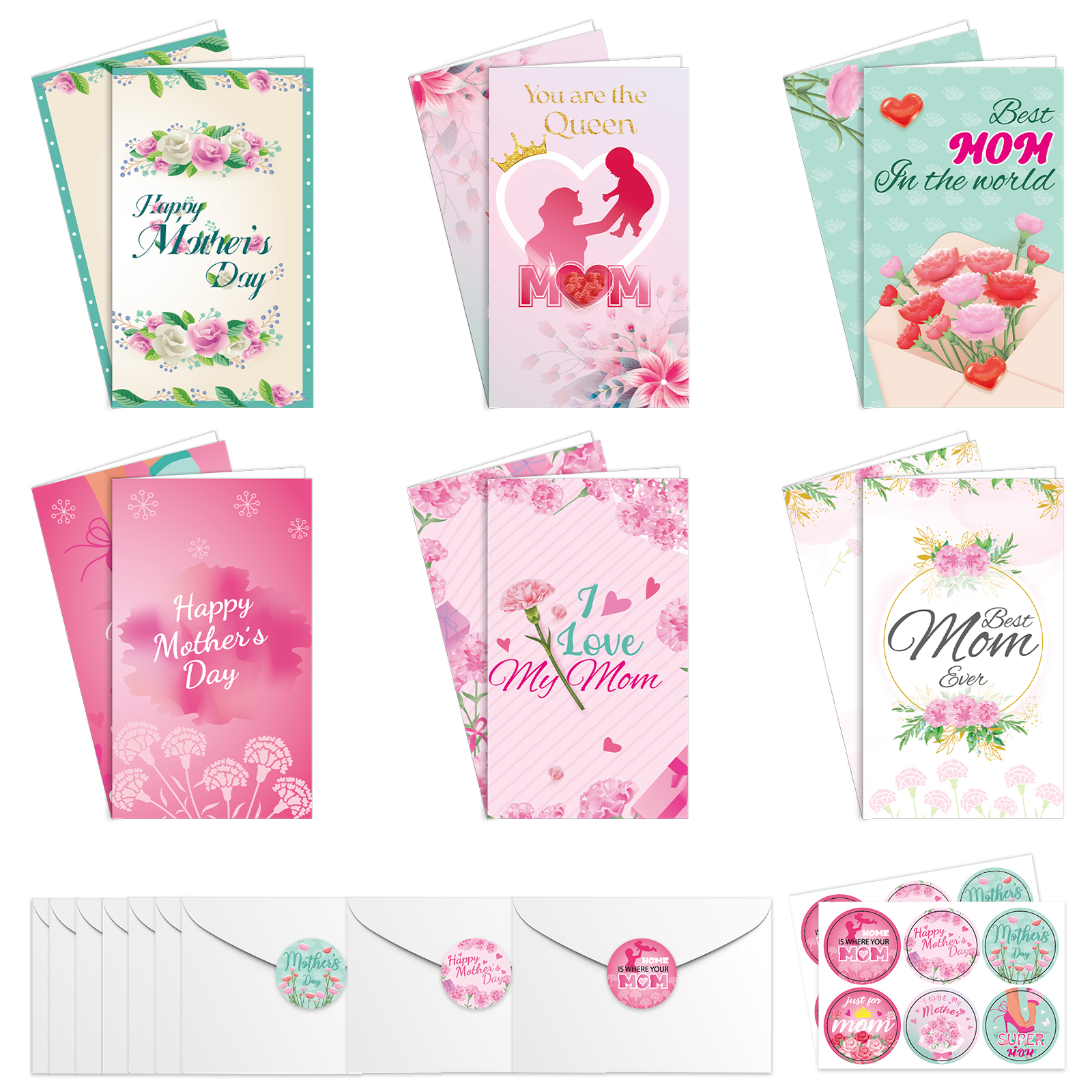 SDJMa Mother's Day Flower Greeting Card, 3D Water-Lily Line Card ...