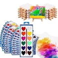 12pcs Heart-Shaped Watercolor Painting Set - Square Box Half-Dry ...