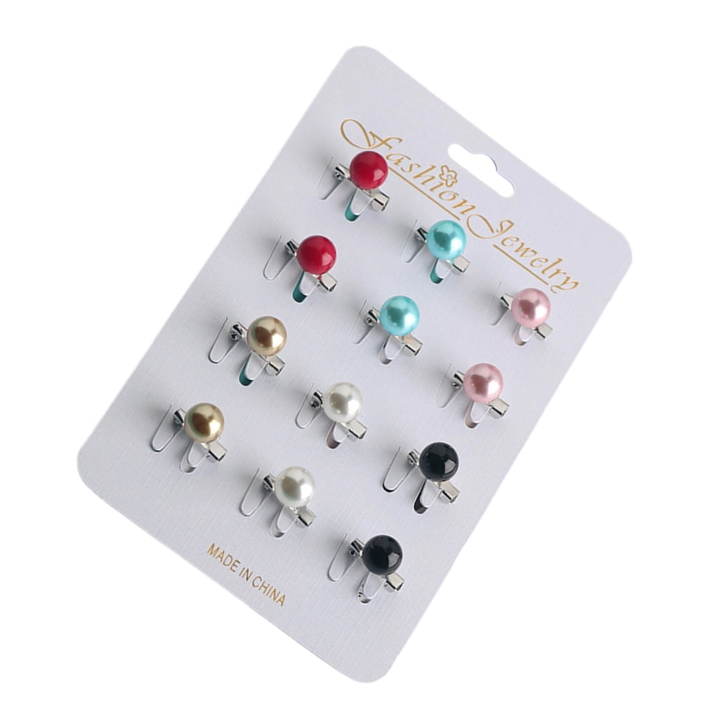 12pcs Hijab Accessories Faux Pearls Shaped Lapel Pins Women's Dress ...