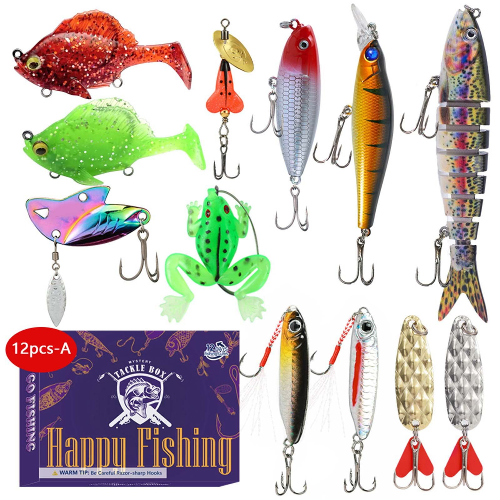 12pcs Holiday Blind Luya Fishing Set Pencil Sand Timer Set Kitchen ...