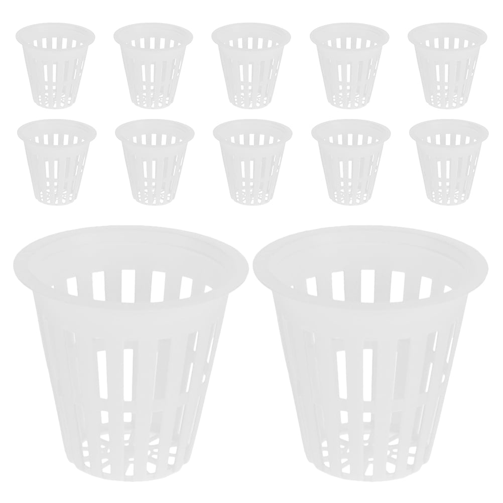 12 Pcs Hydroponic Planter Pots Hydroponics Mesh Net Cup Kit White ...