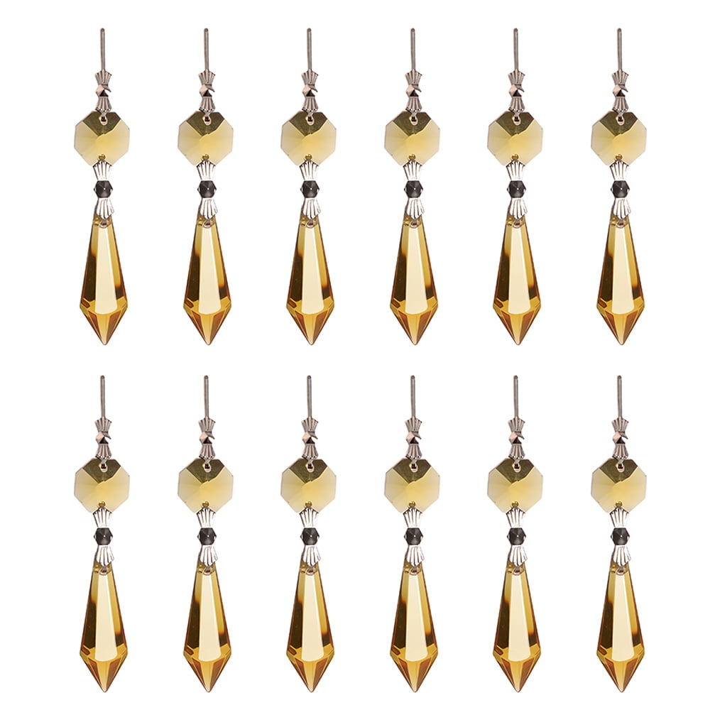 12pcs Icicle Crystal Chandelier Prisms, Replacement Drop Parts for ...