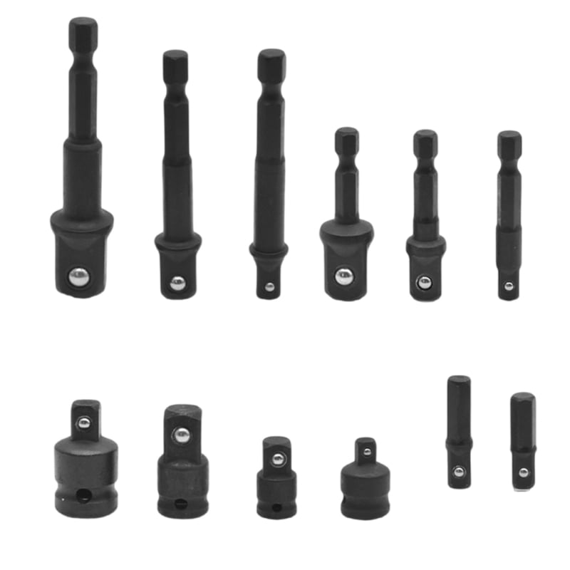 12pcs Impact Grade Socket Adapter Set Hex Shank Socket Adapters Power ...