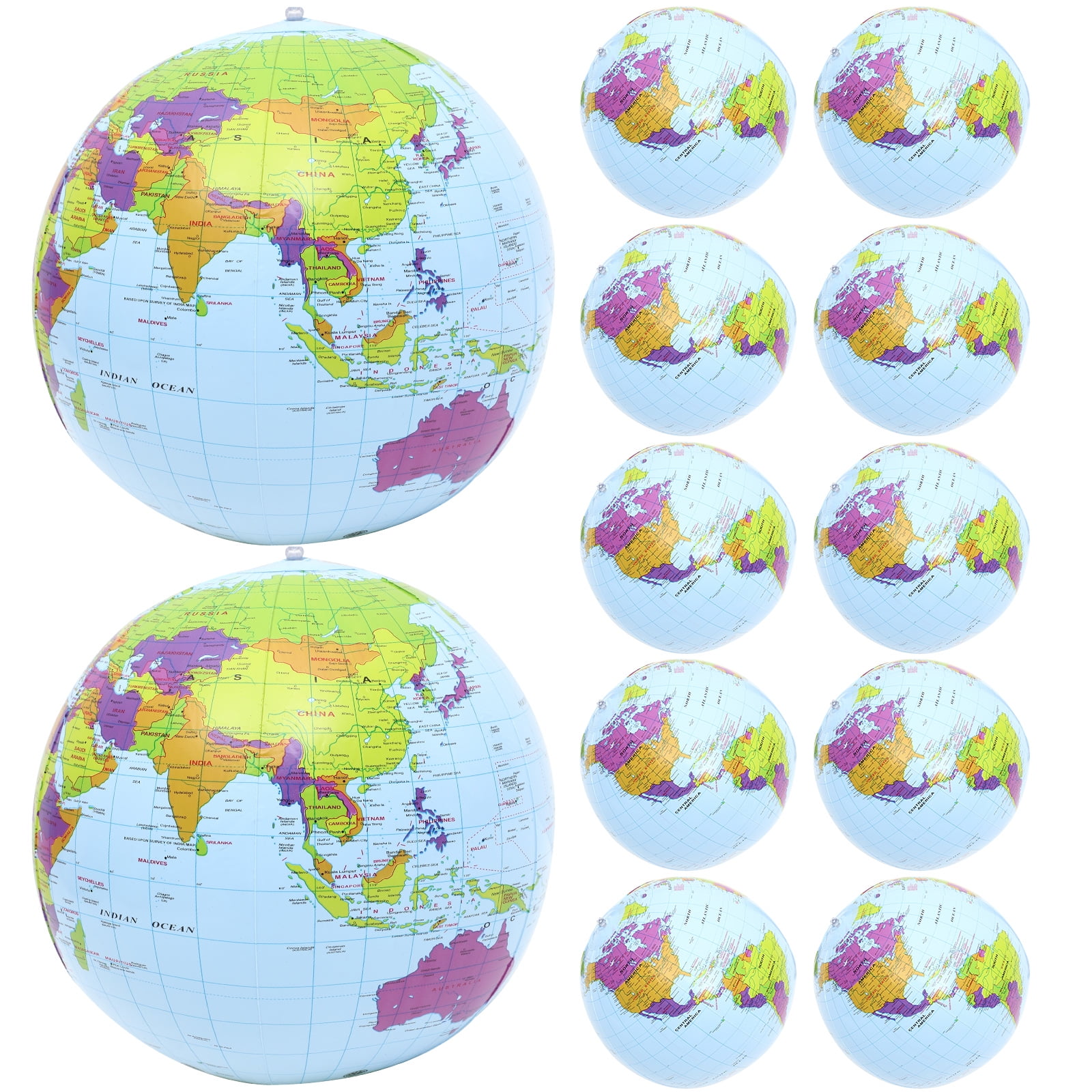 12pcs Inflatable Beach Balls Inflatable Pool Ball Inflating Globe ...
