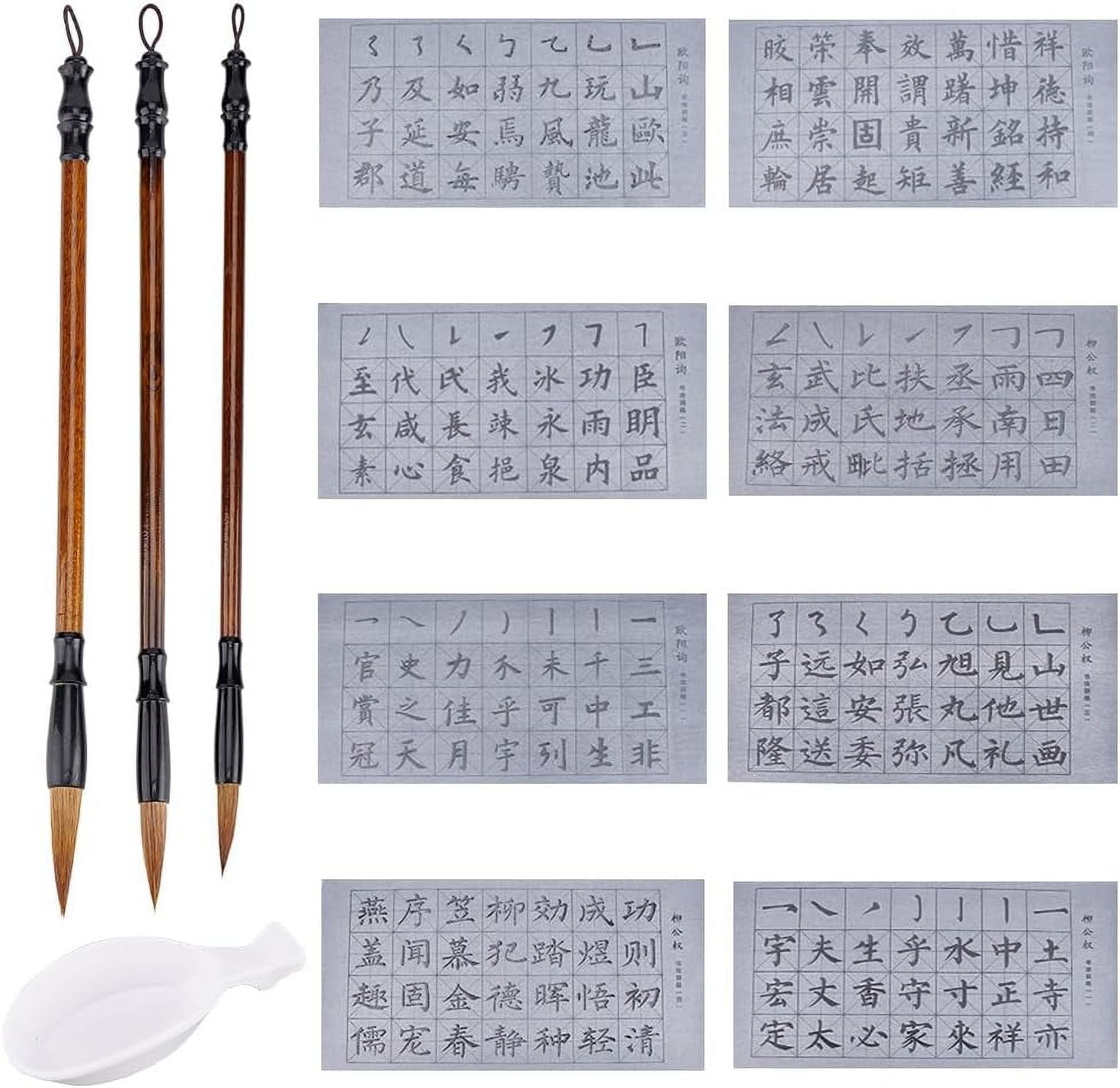 12pcs No Ink Chinese Calligraphy Set Rewritable Water Writing Cloth ...