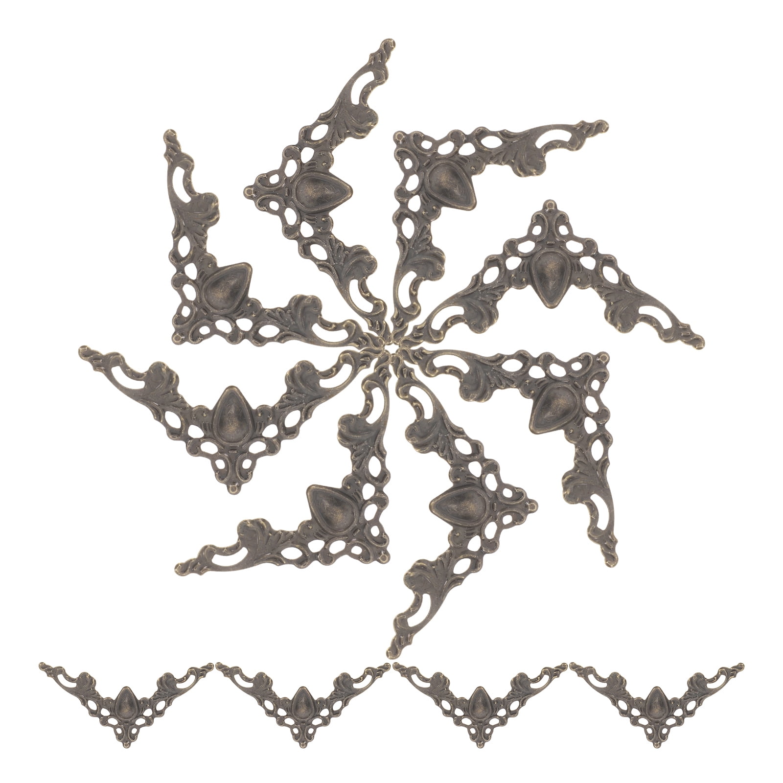 12pcs Iron Corner Brackets Decorative Angle Brackets Furniture Corner ...