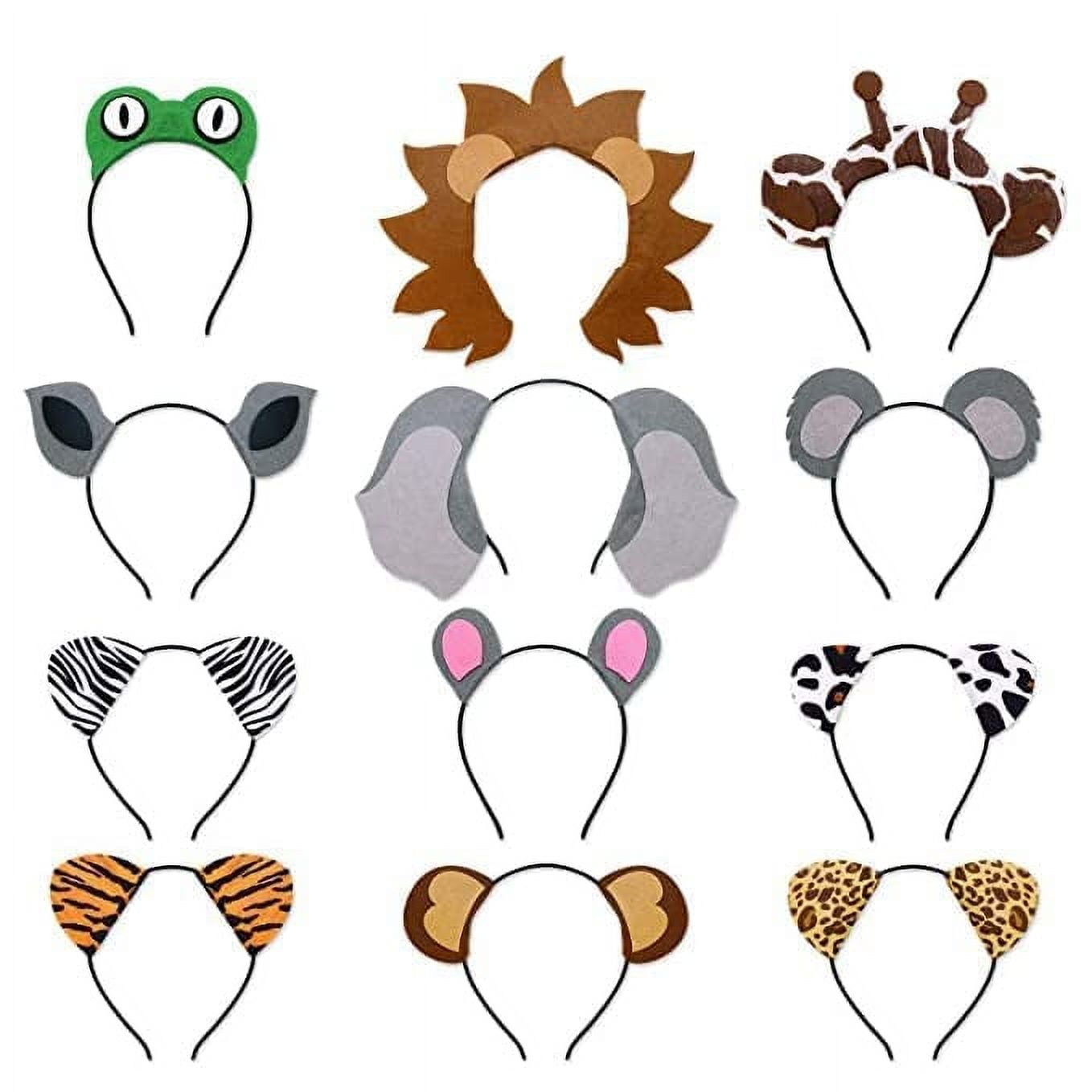 12pcs Jungle Animal Headbands Safari Party Favors Wild One Birthday ...