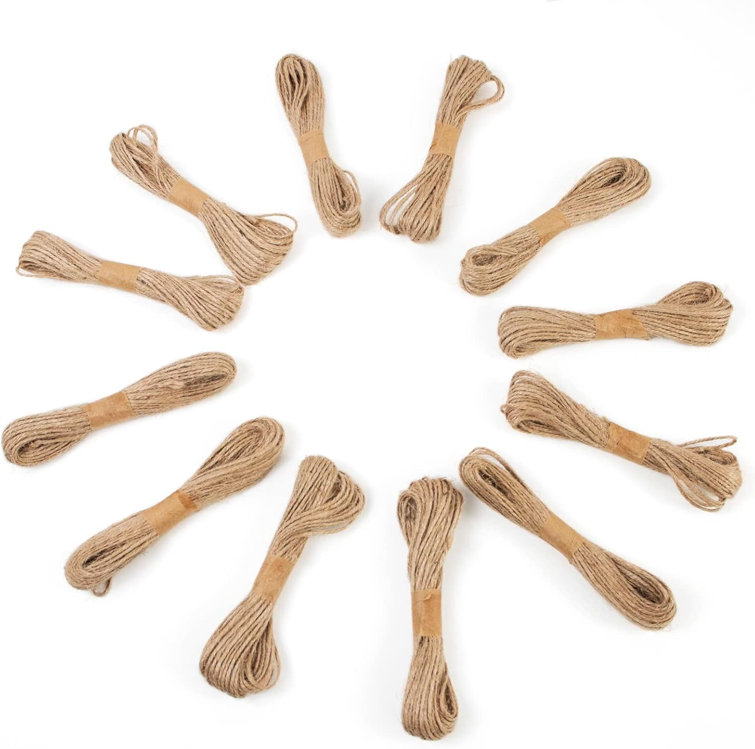12pcs Jute Twine String 1mm Natural Garden for Gift Wrapping 3 Ply Hemp ...