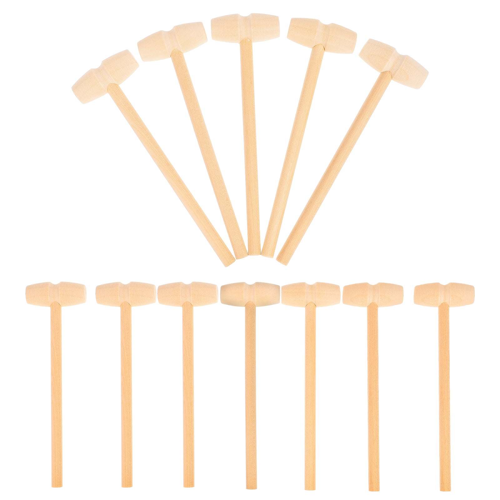 Howooi 12pcs Kid Wood Mallet Toy Mini Hammer Child Solid Wood Mallet ...