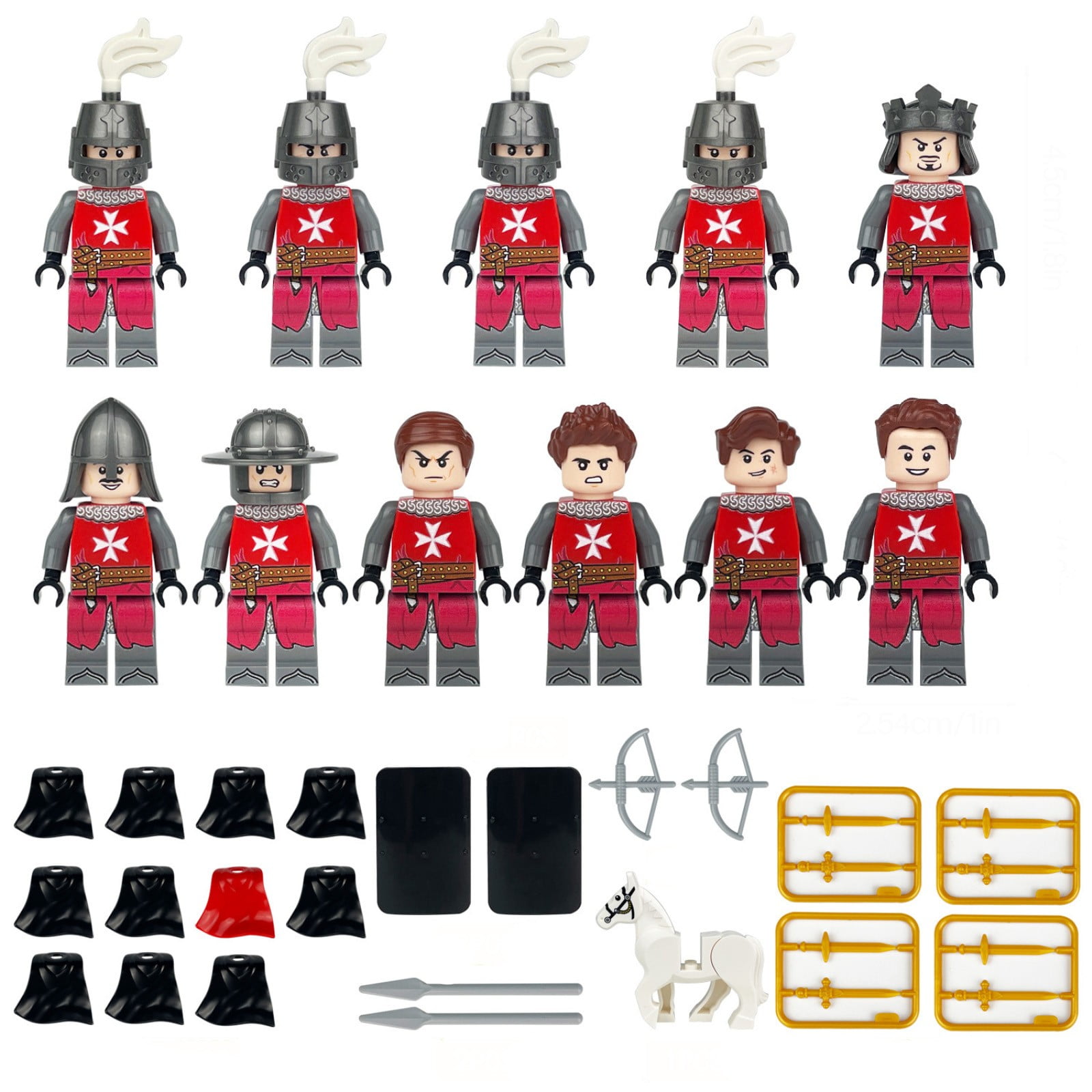 12pcs Knight Building Blocks, 2"Knight Toy Building Sets, Knight Sets ...
