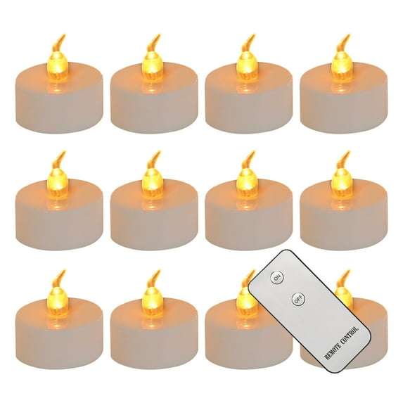 12PCS Flameless LED Tea Lights Canadles with Remote Control Realistic ...